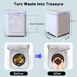 SQUEEZE master Electric Kitchen Composter-Smart Kitchen Waste Composter-3.5L/0.92 Gallons Compost Machine for Kitchen-Turn Garbage into Treasure-Drying、Crushing and Fermentation Functions