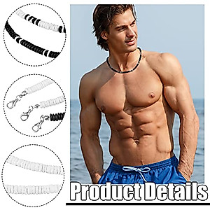 4 Pcs Puka Shell Necklace for Men Surfer Necklace Choker Beach Puka Choker Seashell Necklaces with Clam Chip Beads Xmas Gift (Elegant Color)