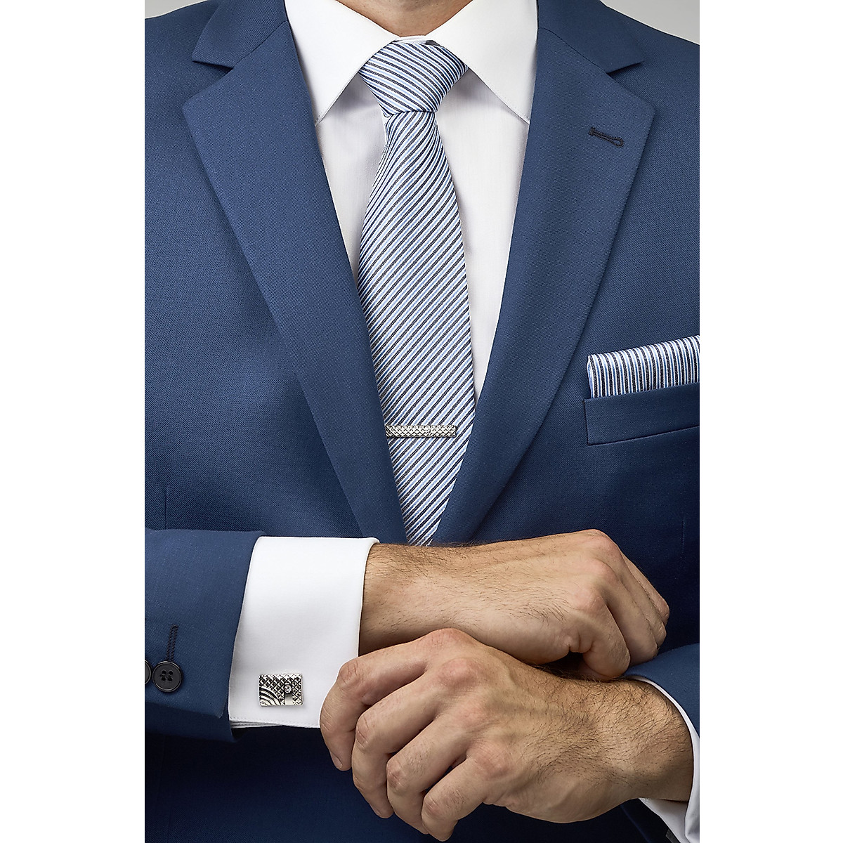 Premium Men’s Gift Tie Set Silky Necktie Pocket Squares Tie Clips Cufflinks For Men