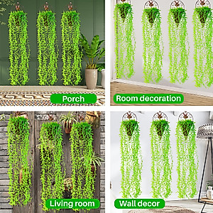 MERRIMAX M Artificial Willow Vines Hanging Plants with 8 Modes 200 LED Fairy Lights,Waterproof Outdoor Green Vine Lights with Remote Control for Room Wall House Garden Patio Decor with Baskets