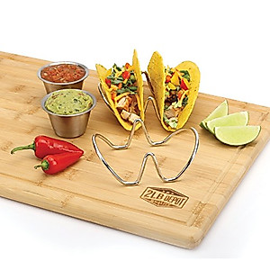 2LB Depot Taco Holder Set with 2 Stackable Stainless Steel Stands, Each Rack Holds 2 Hard or Soft Tacos, Five Styles Available, Perfect for Home and Restaurants