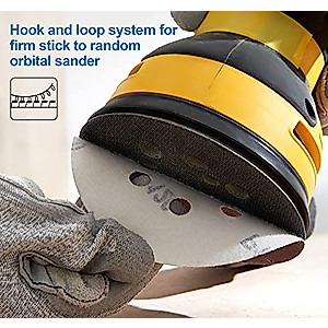 MIDO PROFESSIONAL ABRASIVE Sanding Disc 5 Inch 8 Hole Hook and Loop Sanding Pads for Orbital Sander 40/60/80/120/180/240/320 Grits-Pack of 72