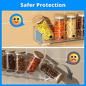 NIUBEE Wall Mounted Spice Rack Organizer,Clear Acrylic Spice Shelf Storage Holder,Hanging Seasoning Rack Organizer for Wall Kitchen 4 Pack