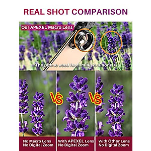 APEXEL Professional Macro Photography Lens for Smartphone, Macro Lenses for iPhone, Samsung, Galaxy, Oneplus, Android Phone(Fits for Almost All Phone), Cell Phone Macro Lens Attachment for iPhone 13