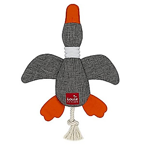 Plush Dog Toy for Chewers -Dodo The Duck- Soft, Durable, Squeaky & Tough - Cute Stuffed Pet Chew Toy for Small & Medium Dog Breeds & Puppies by Louie Living - Ideal Gift for Pet Owners