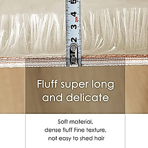 MIEMIE 6x6 Soft White Round Area Rug for Bedroom Modern Fluffy Circle Rug for Kids Girls Baby Room Indoor Plush Circular Nursery Rugs Cute Cozy Area Rugs for Living Room