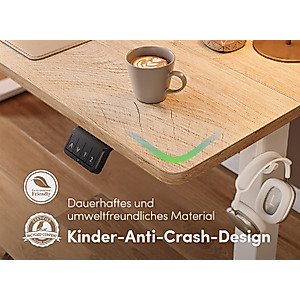 FEZIBO Electric Standing Desk, 48 x 24 Inches Height Adjustable Stand up Desk, Sit Stand Home Office Desk, Computer Desk, Maple