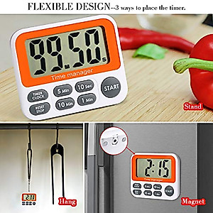 Digital Countdown Kitchen Timer - AIMILAR Count Up Down Magnetic Timer Clock with Loud Alarm Fast Setting for Cooking Baking Gym Students