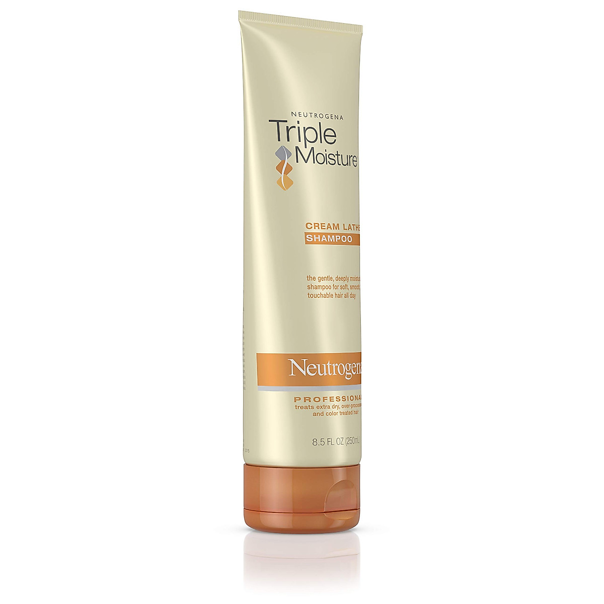 Neutrogena Triple Moisture Cream Lather Shampoo for Extra Dry Hair, Damaged & Over-Processed Hair, Hydrating with Olive, Meadowfoam & Sweet Almond, 8.5 fl. oz