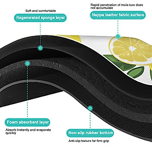 Rubber Dish Drying Mat for Kitchen Counter Large Lemon Washable Quick Home Coffee Pad Fit Under Sink,Bar,Utensils 16x18in