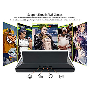 Laptop Arcade Player Counter-top Game Console Retro Home Arcade Mini Arcade Machine 100+ Built-in MAME Arcade Games 7” HD Screen TF Card Supported Favorite for Kids and Adults