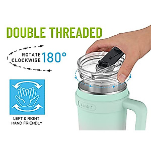 Zenbo 40 oz Tumbler With Handle, Screw on Lid and Straw|Stainless Steel Insulated Tumbler, Keeps Drinks Cold up to 34 Hours, Fit in Car Cup Holder, Dishwasher Safe and BPA Free