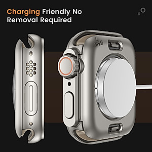 [2 in 1] Waterproof Case for Apple Watch Series 9 8 7 45mm, [Looks Like Ultra] 360° Protective Hard PC Front & Back Bumper with HD Tempered Glass Screen Protector for iWatch Cover Accessories