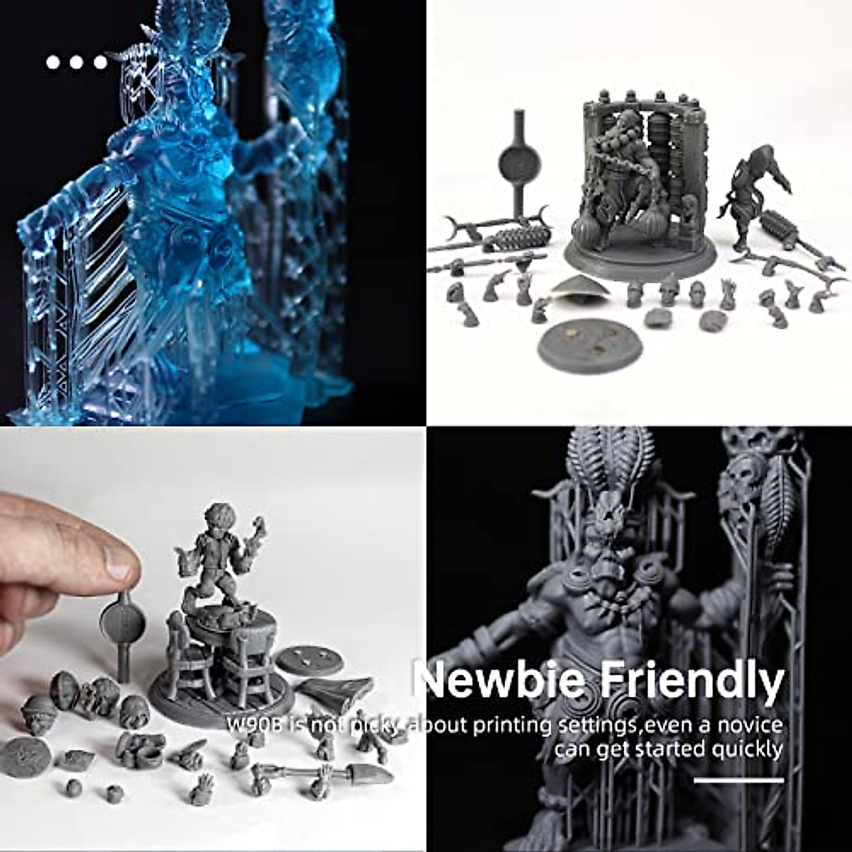 RESIONE W90B Water Washable 3D Printer Resin Almost Odorless LCD UV-Curing Resin 405nm Standard Photopolymer Resin for DLP MSLA LCD 3D Printing (Transparent Orange, 500g)