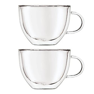 Oggi Set of 2 Double Wall Glass Coffee Cups - 16oz, Ultra Clear Borosilicate Glass Insulated Coffee Cup Set, Tea Cup Set, Cappuccino Cup Set, Latte Cup Set