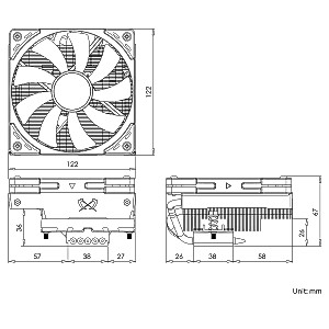 Scythe Big Shuriken 3 Rev.B CPU Air Cooler, 120mm Low Profile (67mm Tall), Intel LGA1700, LGA1151, AMD AM5/AM4/Ryzen