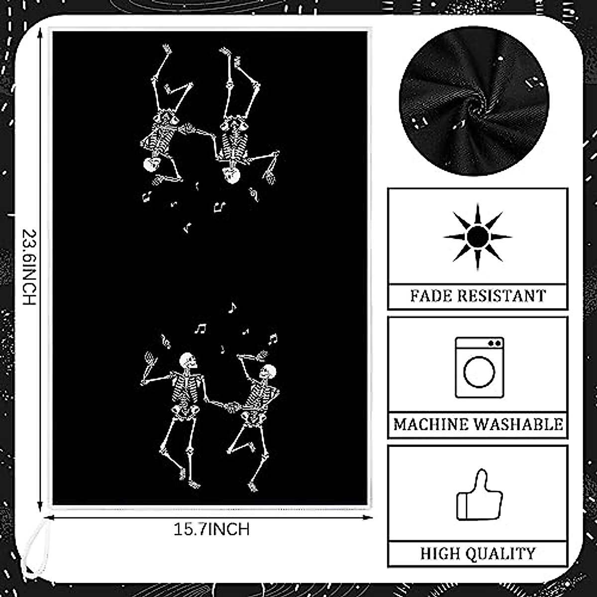 Bencailor 6 Pcs Blue Gold Marble Kitchen Towels Turquoise Navy Summer Dish Towels 24 x 16'' Gothic Hand Towels Moon Sun Star Witchy Tea Towel Astrology Tarot Cloth(Black, White, Moon Cat Star)