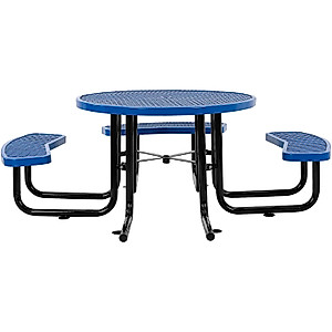 Global Industrial 46" Wheelchair Accessible Round Picnic Table, Surface Mount, Blue