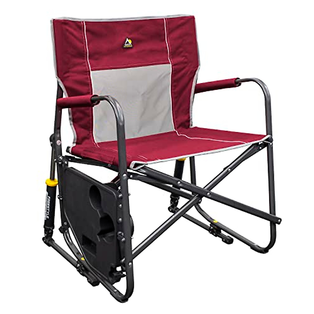 GCI Outdoor Freestyle Rocker XL Portable Folding Rocking Chair, Outdoor Camping Chair with Side Table