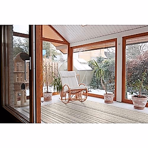 Garland Rug Carnival Stripe Assorted Earth Tone 12'x12' Modern Stain Resistance Area Rug