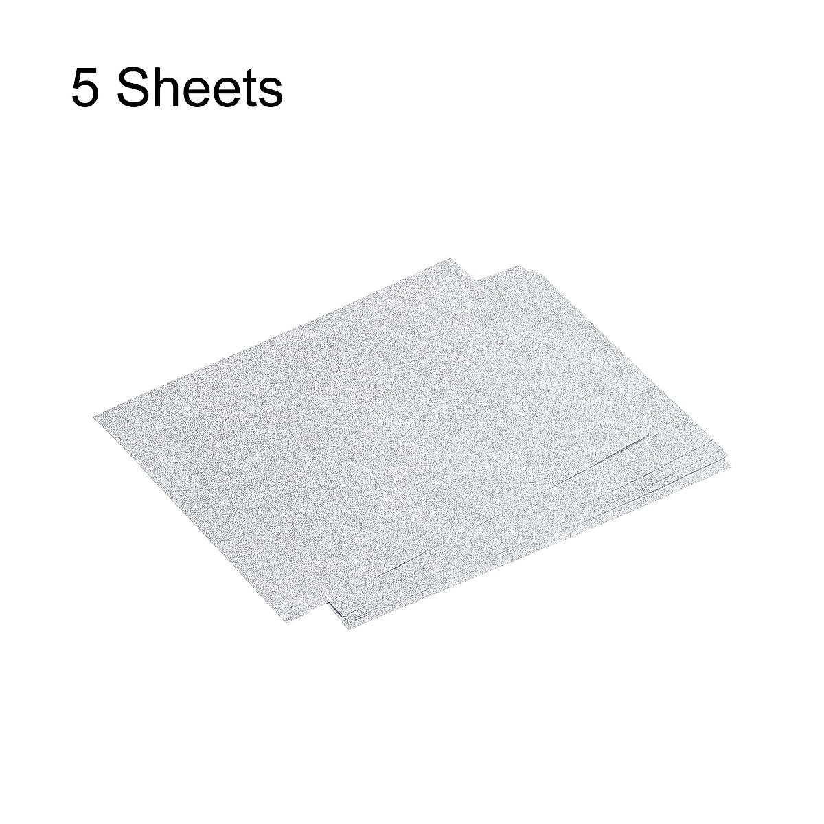 MECCANIXITY Glitter Cardstock Paper 7.8 Inch x 11.8 Inch, 5 Sheets Sparkly Paper Craft Cardstock for Thanksgiving Gift Box Wrapping Birthday Decor Scrapbook, Silver Tone, 80gsm