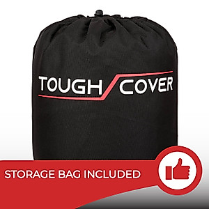 Tough Cover 210D Marine Grade Riding & Zero Turn Lawn Mower Cover - Waterproof UV Dust Dirt Wind Protection - Universal Fit Outdoor Storage (Black)