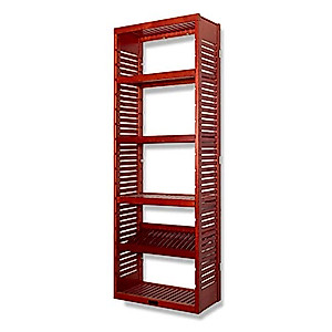 Stand Alone Tower with Adjustable Shelves Finish: Red Mahogany