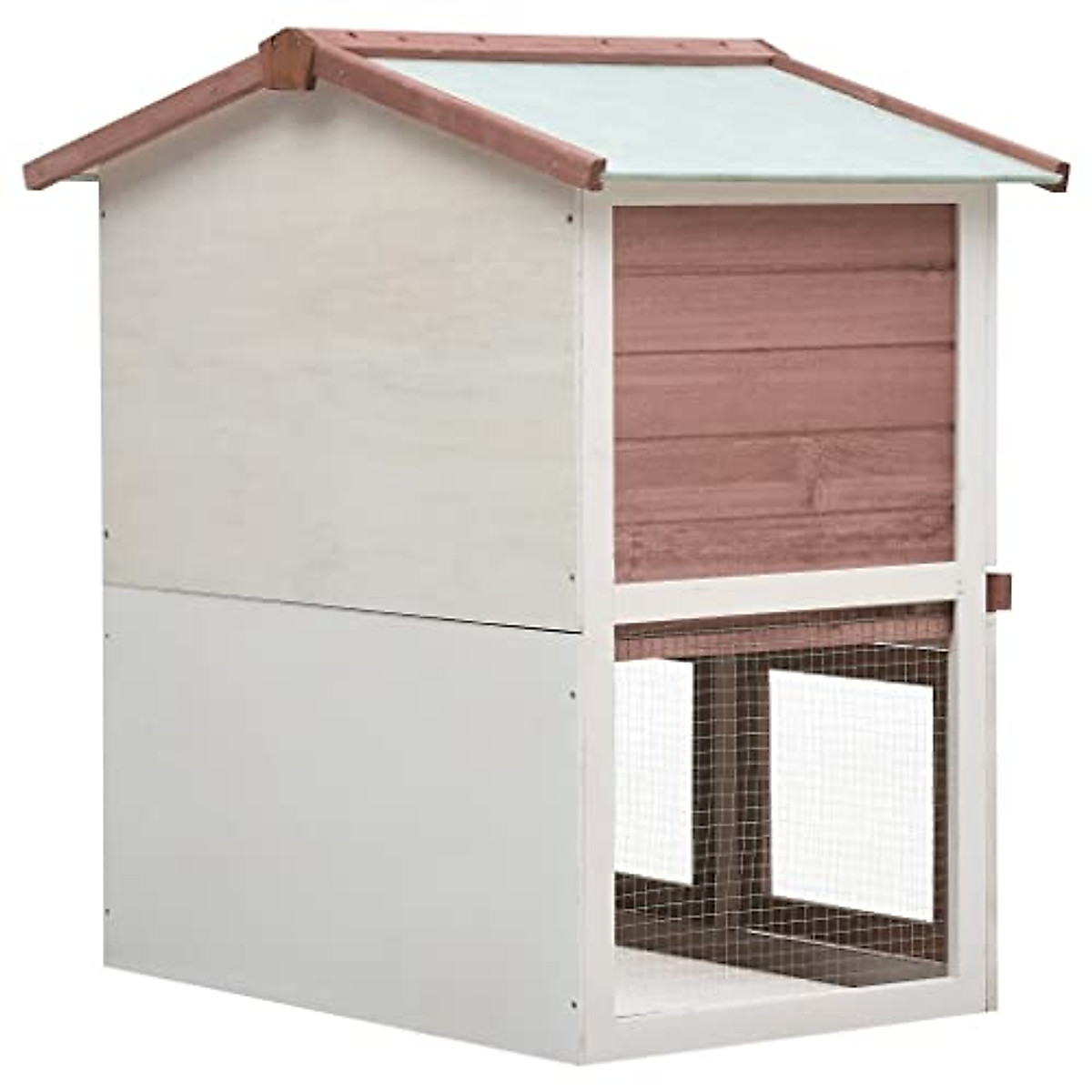 vidaXL Solid Pinewood Outdoor Rabbit Hutch 3-Door Bunny Pet House Multi Colors