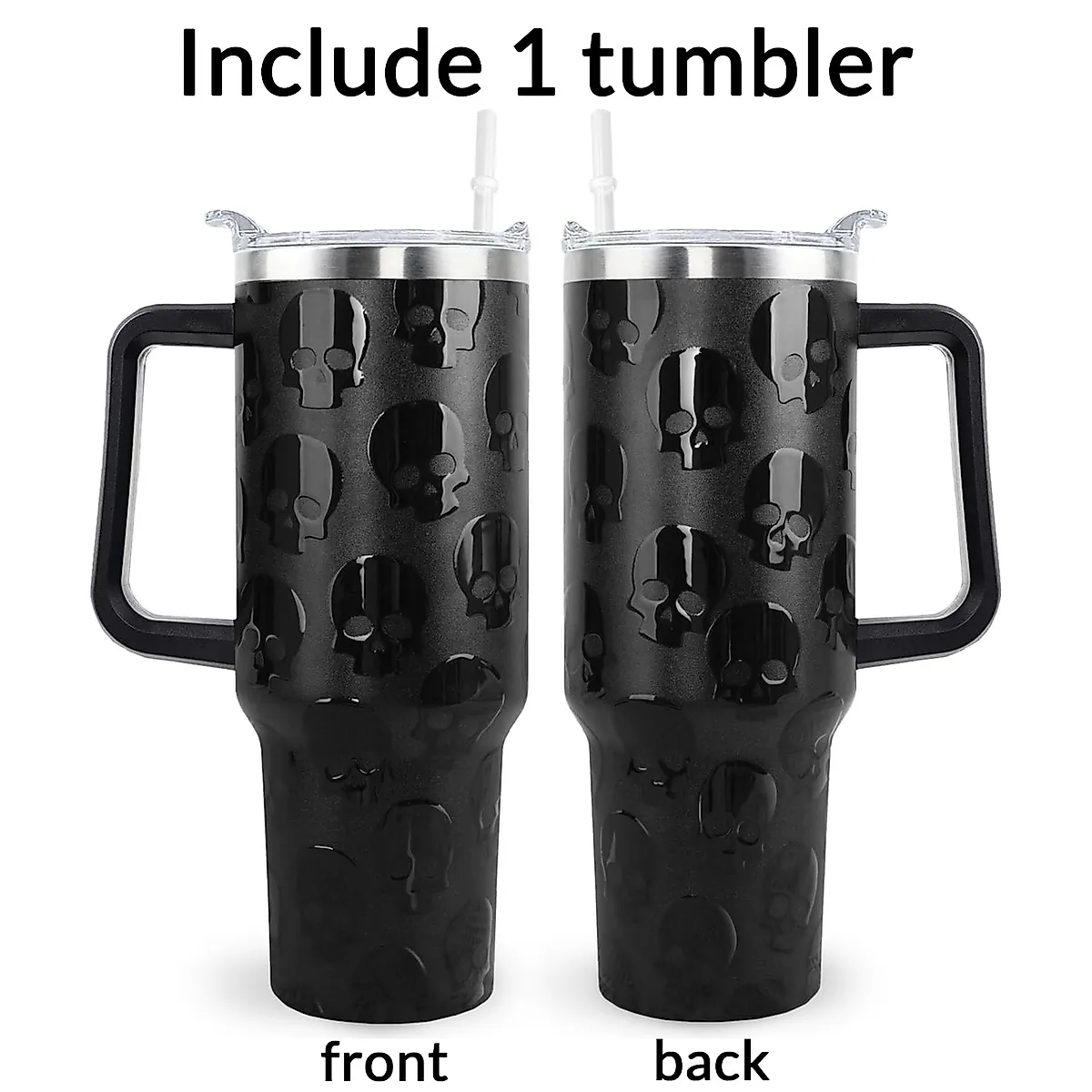 sxmluedn Goth Gifts Goth Tumbler Halloween Tumbler 40 Oz Skull Gifts Cup For Women Men Spooky Skeleton Travel Mug with Handle Lid and Straw