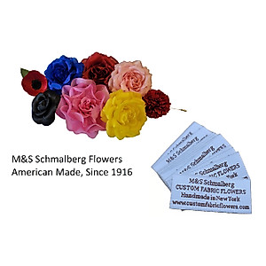 M&S Schmalberg Camellia Silk Fabric Flower Pin Brooch Flower. Red Camellia Brooch Pin - Hand-made in New York's Garment Center (American Made)