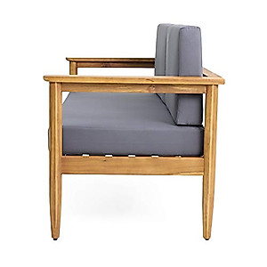 Christopher Knight Home Love seat, Dark Gray + Teak