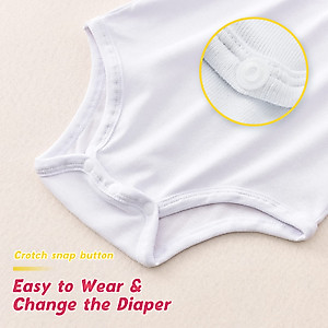 WAWSAM Little Sister Bodysuit Newborn Baby Girls’ Dinosaur Romper Sibling Outfit Infant Toddler Cotton Printed Short sleeve Onesies Dino Casual Summer Jumpsuit Gift (white, 0-3 Months)