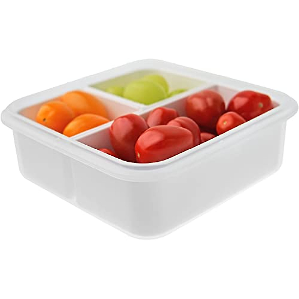 carrotez Food Storage Containers, 3 Compartment Portion Control Container, Snack Container for Adults, Microwave safe, BPA Free, Reusable, 2.4 Cup (570ml)