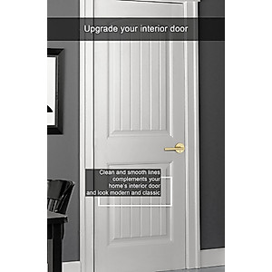 goldenwarm Gold Interior Door Handles, Gold Privacy Lever Door Handle, Heavy Duty Interior Bedroom Door Lever Pack, Gold Door Handles Interior for Bathroom (3 Pack)