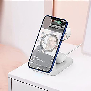 3 in 1 Mag-Safe Wireless Charging Station,Magnetic 18W Fast Charger Stand for Apple iPhone 14/13/12,14/13/12Pro,14/13/12Pro Max,Mini,AirPods 2/pro,iWatch 8/se/7/6/5/4/3(Qc3.0 Adapter Included)