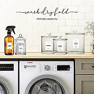 Minimalist Laundry Room Labels, Modern Cleaning Label for Containers, Waterproof Home Storage Organization Washroom Decal Stickers
