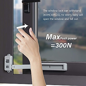 EUDEMON Window Lock Children Protection Window Restrictor Child Safety Window Stopper Falling Prevention Locks Limiter Easy to Install and Use 3M VHB Adhesive no Tools Need or Drill