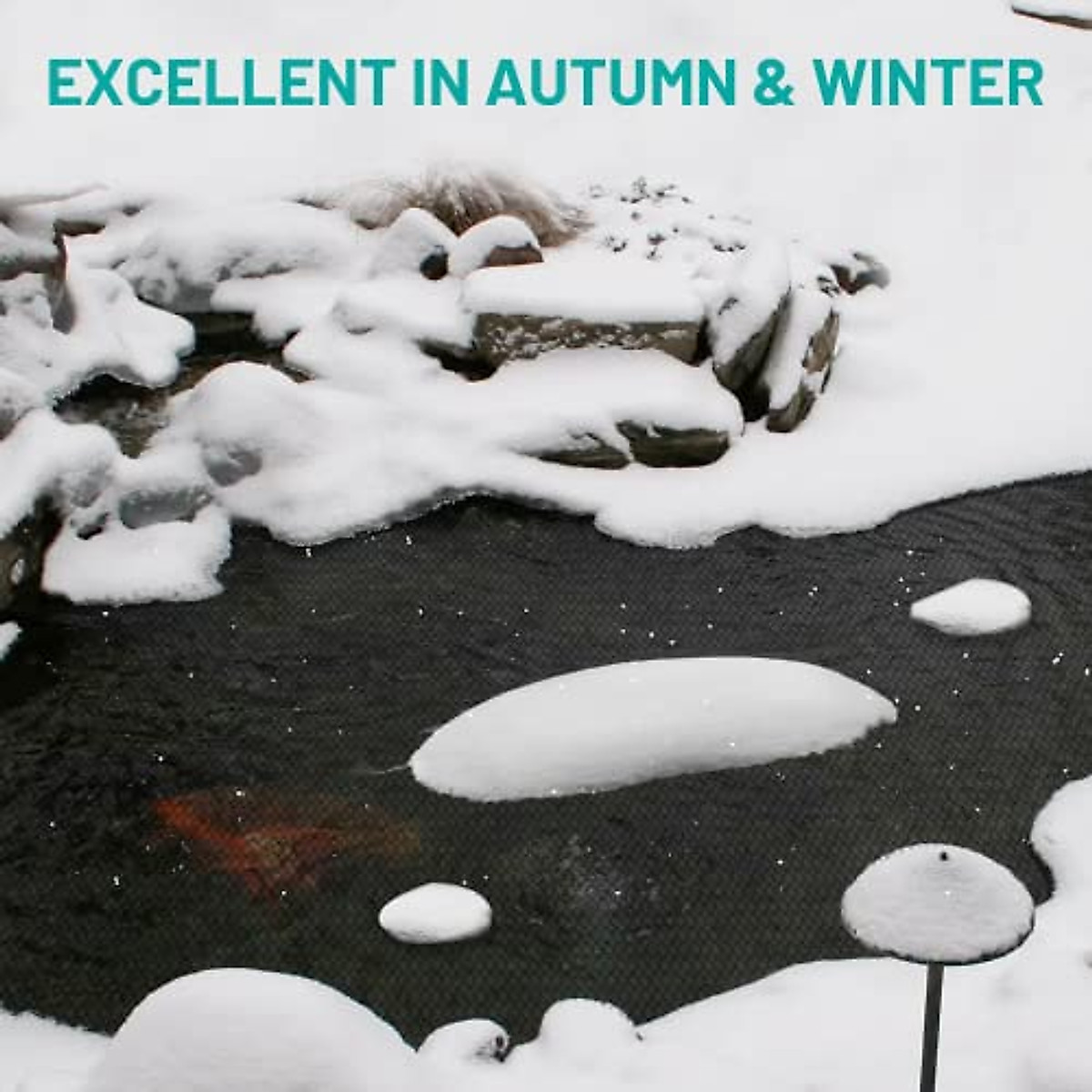 Pond Netting, 7’ x 10’ Pond Netting for Koi Ponds, Durable & Sturdy Pond Net to Catch Leaves & Debris, Drive Herons, Raccoons, Cats & Predators Away, Handy Accessories Included (3/8” Mesh)