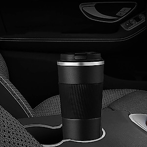 17oz Stainless Steel Vacuum Insulated Coffee Travel Mug for Ice Drink & Hot Beverage, Double Wall Travel Tumbler Cups with Spill Proof Lid, Car Thermos Gift for Men and Women (Black)