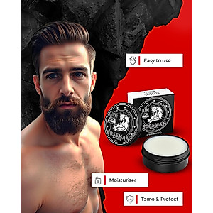 Bossman Relaxing Beard Balm - Beard Tamer, Relaxer, Thickener and Softener Cream - Beard Care Product - Made in USA (Naked Scent)