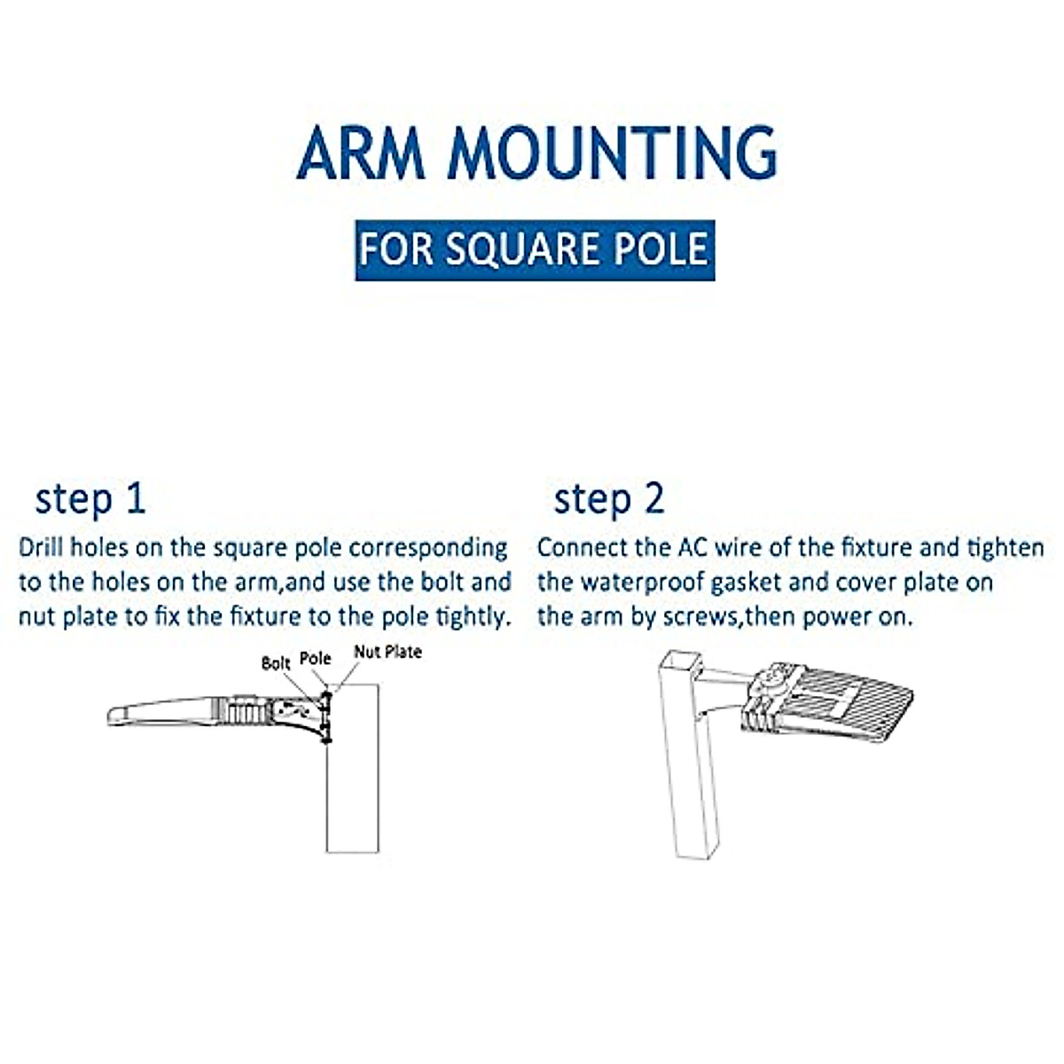 Juyace 300W LED Parking Lot Lights Outdoor Dusk to Dawn Photocell Daylight 5000K IP65 Waterproof Arm Mount Commercial Flood Lights/Yard/Area/Street/Arena/Security Lighting