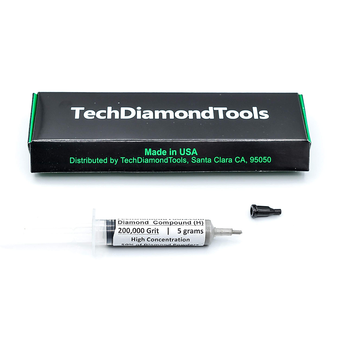 TechDiamondTools Diamond Polishing Compound Polishing Paste USA Made 200,000 Grit 0-0.1 Microns for Marble Glass Metal Rock Jewelry Resin Silver Chrome Gemstone with High Concentration Diamond Powder