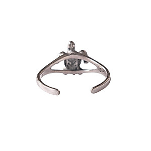 Handmade Silver Turtle Band Adjustable Toe Ring, 925 Sterling Silver, Cute Animal Dainty Open Toe, Pinky or Knuckle Rings for Women, By MiYa Jewelry Creations