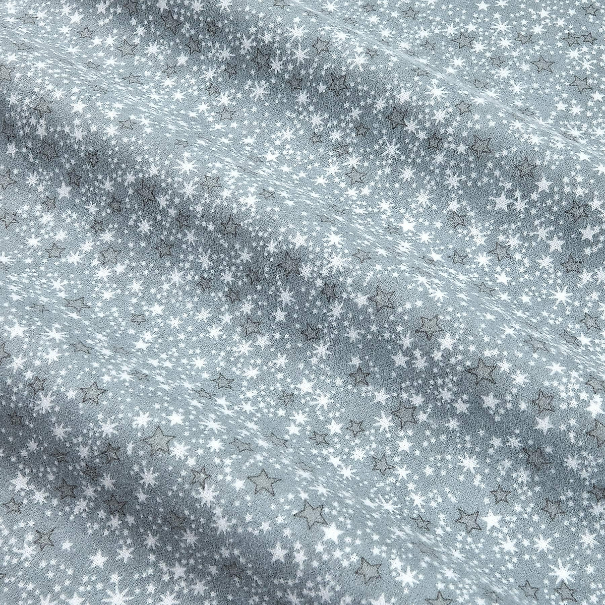 Comfy Flannel Stars Grey, Fabric by the Yard