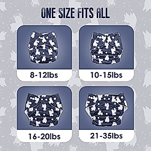 Langsprit 6 Pack Baby Cloth Diaper with Highly Absorbent Inserts, Baby Reusable Diapers, Cloth Diapers Newborn, Washable Cloth Diapers, Reusable Unisex Baby Diapers