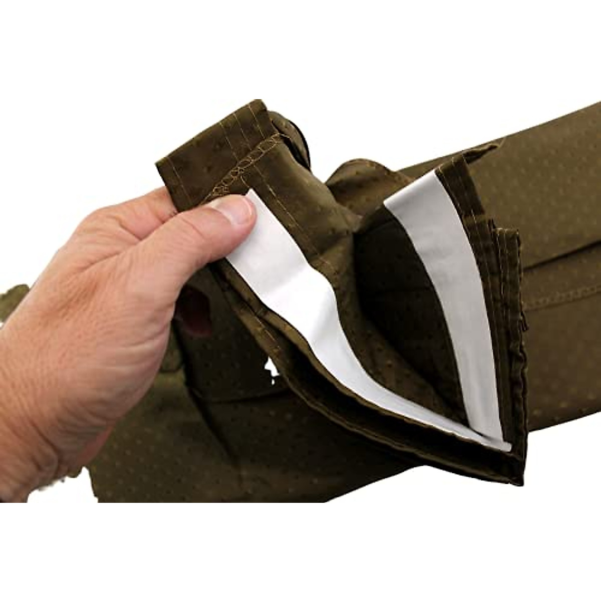 Dependable Industries Inc. Essentials Fabric Sink Skirt Diamond Stitch Chocolate Brown Self Stick Adhesive Easy Installation