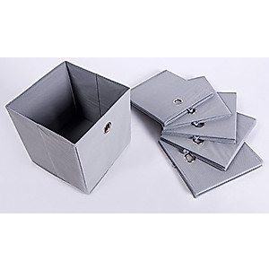 Shinetidy Storage Bins Foldable Cube Organizer Fabric Drawer Set of 6 Gray
