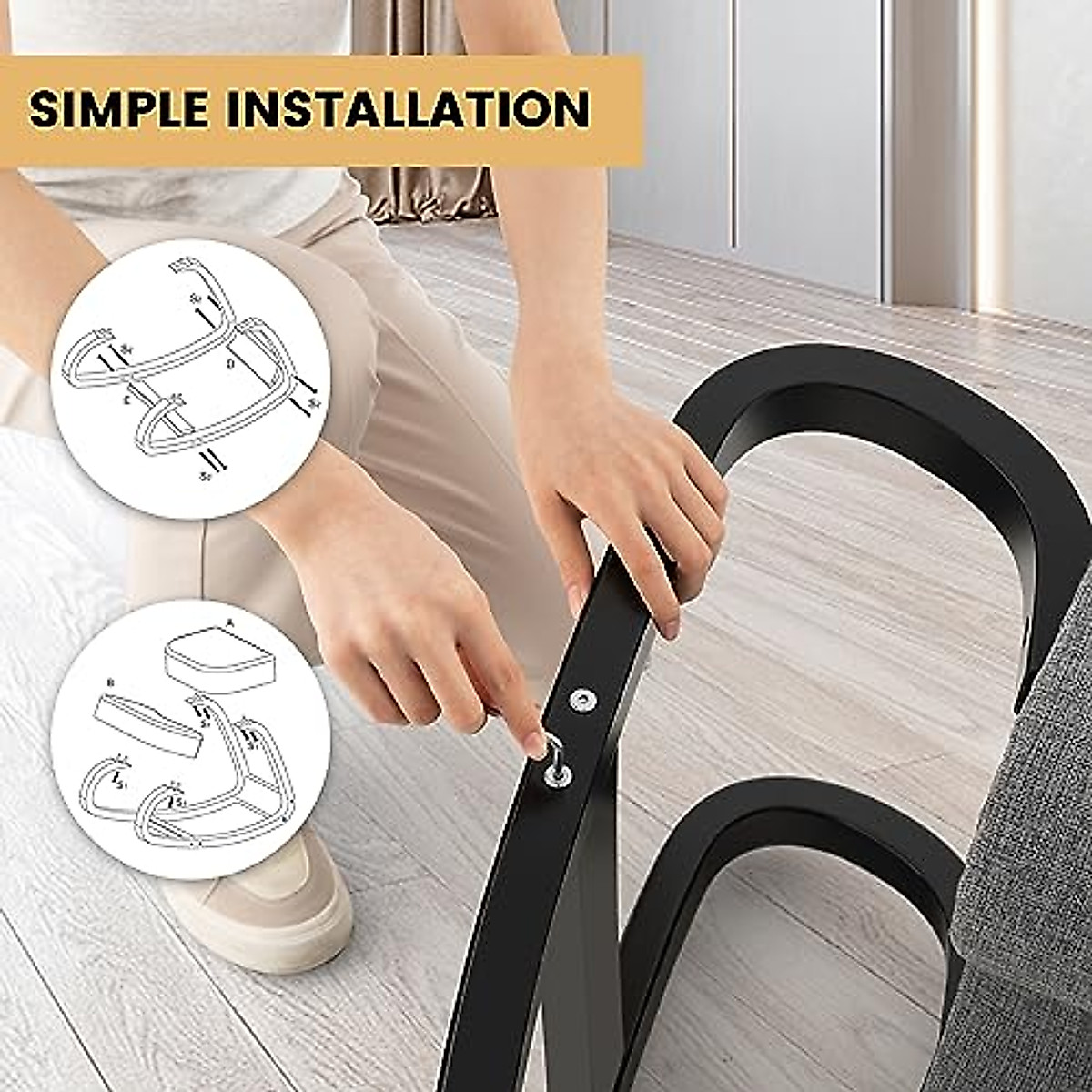 Goplus Kneeling Chair, Ergonomic Posture Chair with 4” Thick Padded Cushion, 330LBS Capacity, Ergo Kneel Support Stool for Back Neck Pain, Rocking Kneeling Desk Chair for Office Home (1)