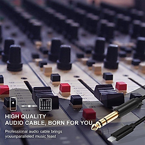 WLTASUY [MFi Certified 3.3FT Lighting to 1/4 TRS Audio Stereo Cable, 6.35mm 1/4 Male Aux Audio Cord Compatible with iPad, iPhone 13 Pro for Amplifier, Mixer, Home Theater, Speaker ect