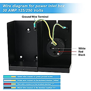 Luckyweld 30Amp Generator Inlet Box, NEMA L14-30P, 4Prone,125/250 Volt, 7500 Watts Generator Power Inlet Box, Weatherproof, Transfer Switch, Outdoor Use